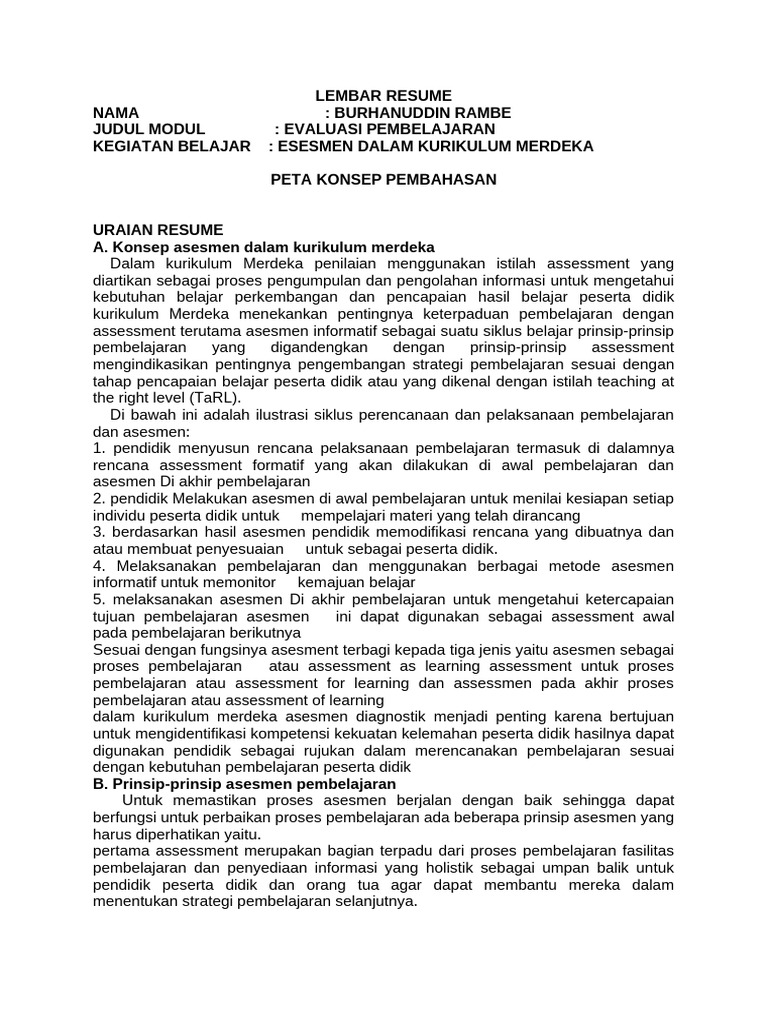 Resume Modul Evaluasi KB 2 | PDF