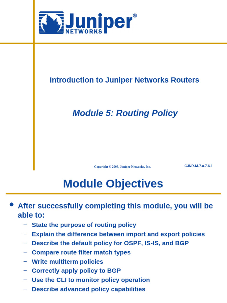 Module 5 - Routing Policy | PDF | Routing | Computer Networking