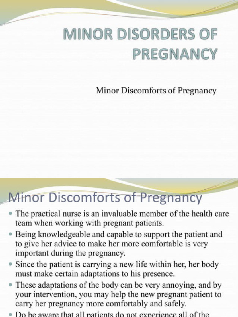 Minor Disorders of Pregnancy | PDF
