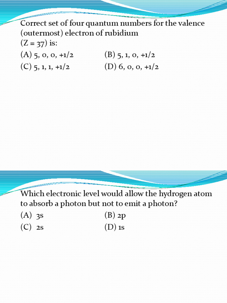 MCQ | PDF | Electron Configuration | Atomic Orbital