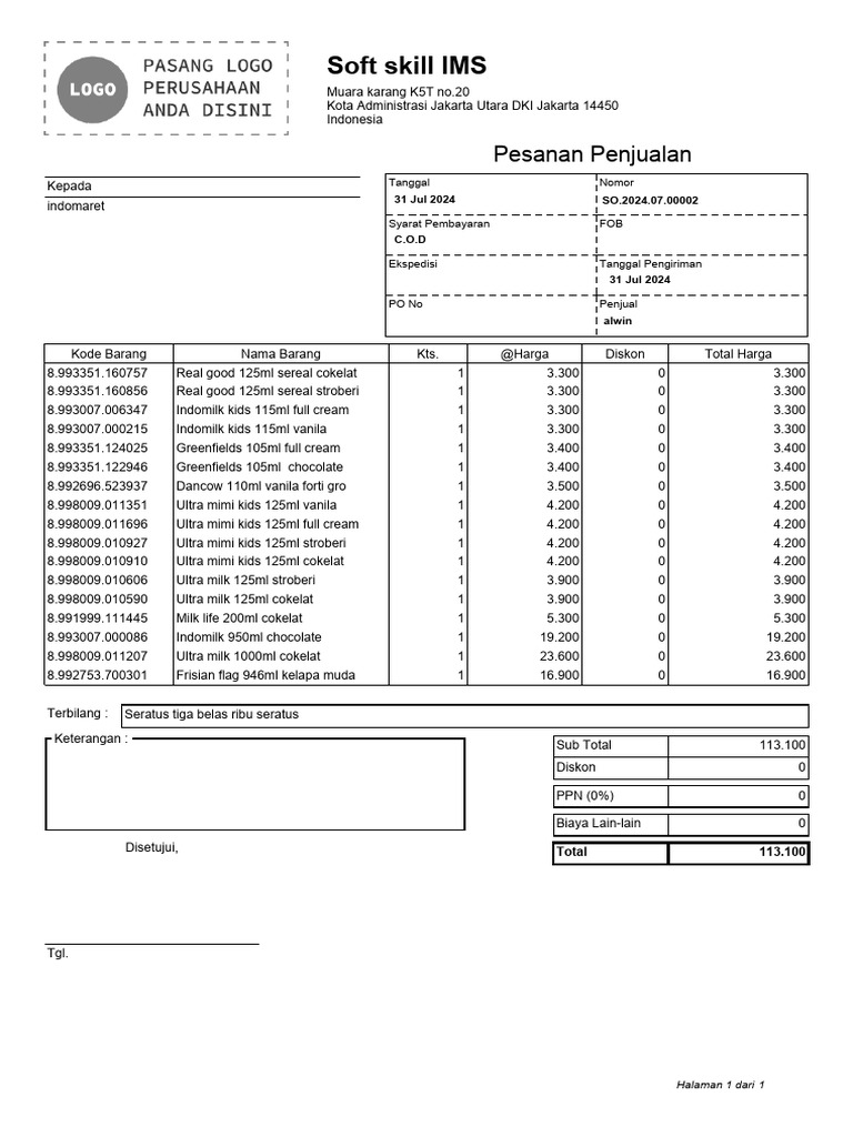 Nota Indomaret | PDF