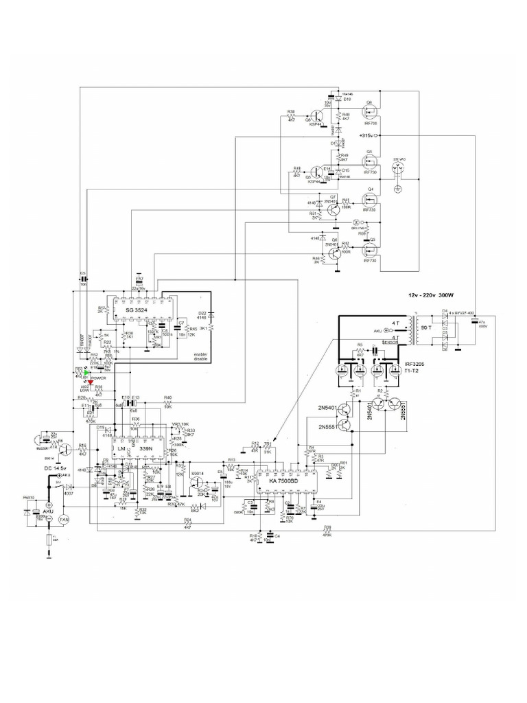 TGR Power ztp300 12v-220v Inverter Schematic | PDF