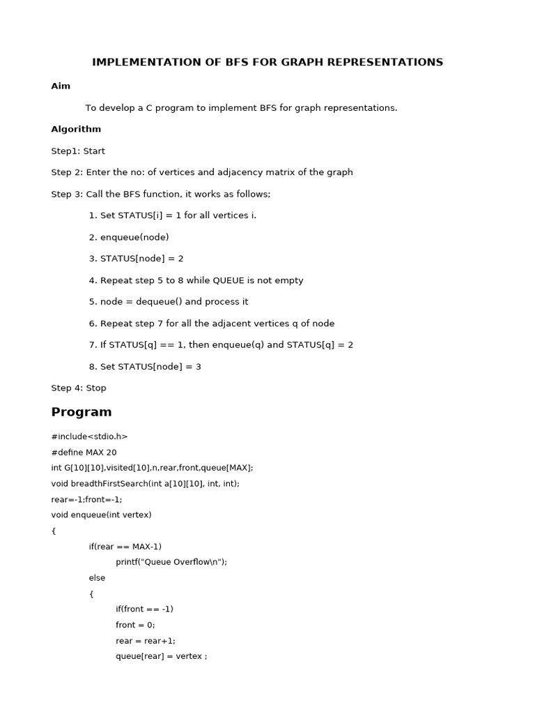 Lab Manual | PDF | Queue (Abstract Data Type) | Vertex (Graph Theory) Lab Manual | PDF | Queue (Abstract Data Type) | Vertex (Graph Theory)