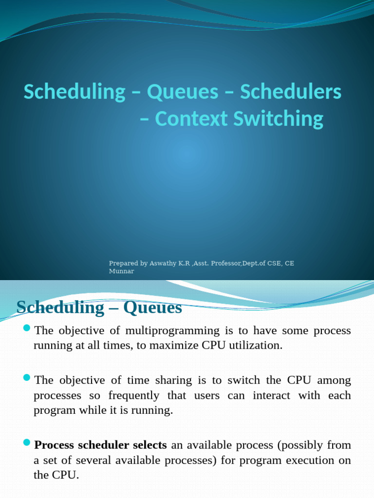 3 - Scheduling Queue, Schedulers, Context Switch | PDF | Scheduling (Computing) | Process ...