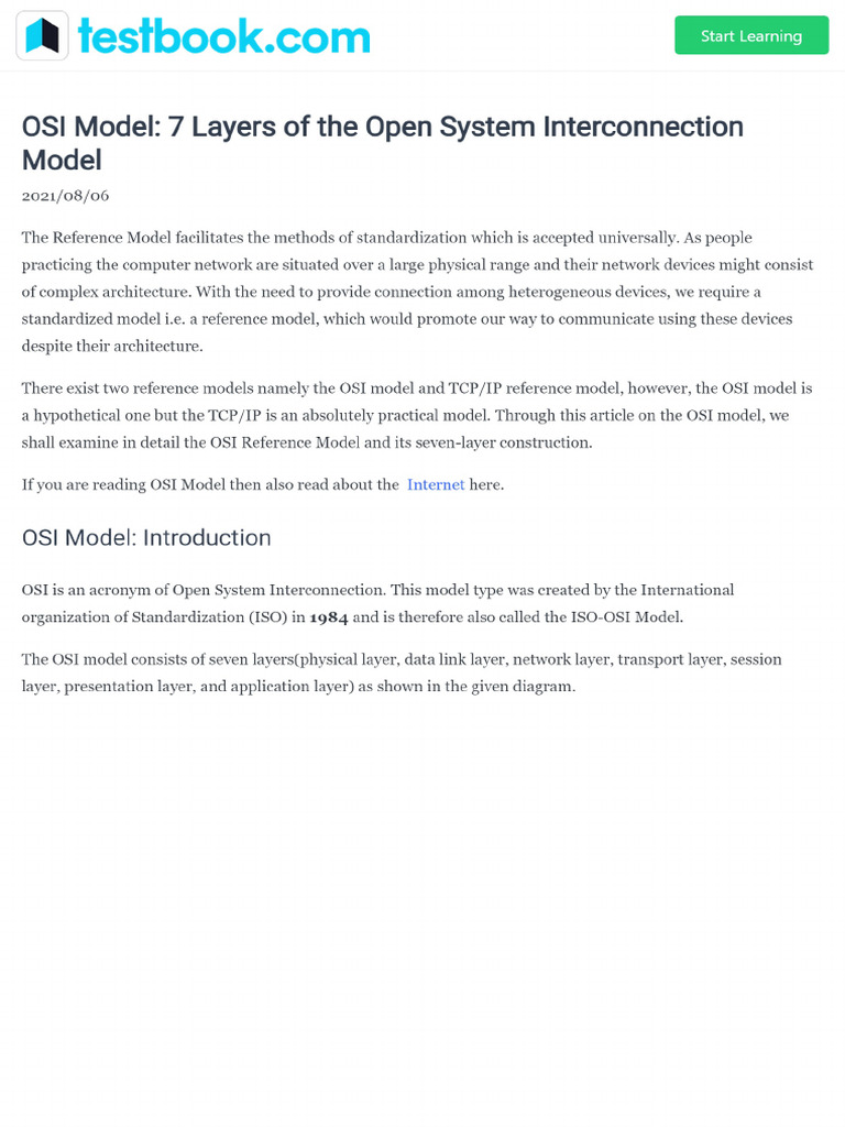 Osi Model Open Systems Interconnection 1 Cde3f5ee | PDF