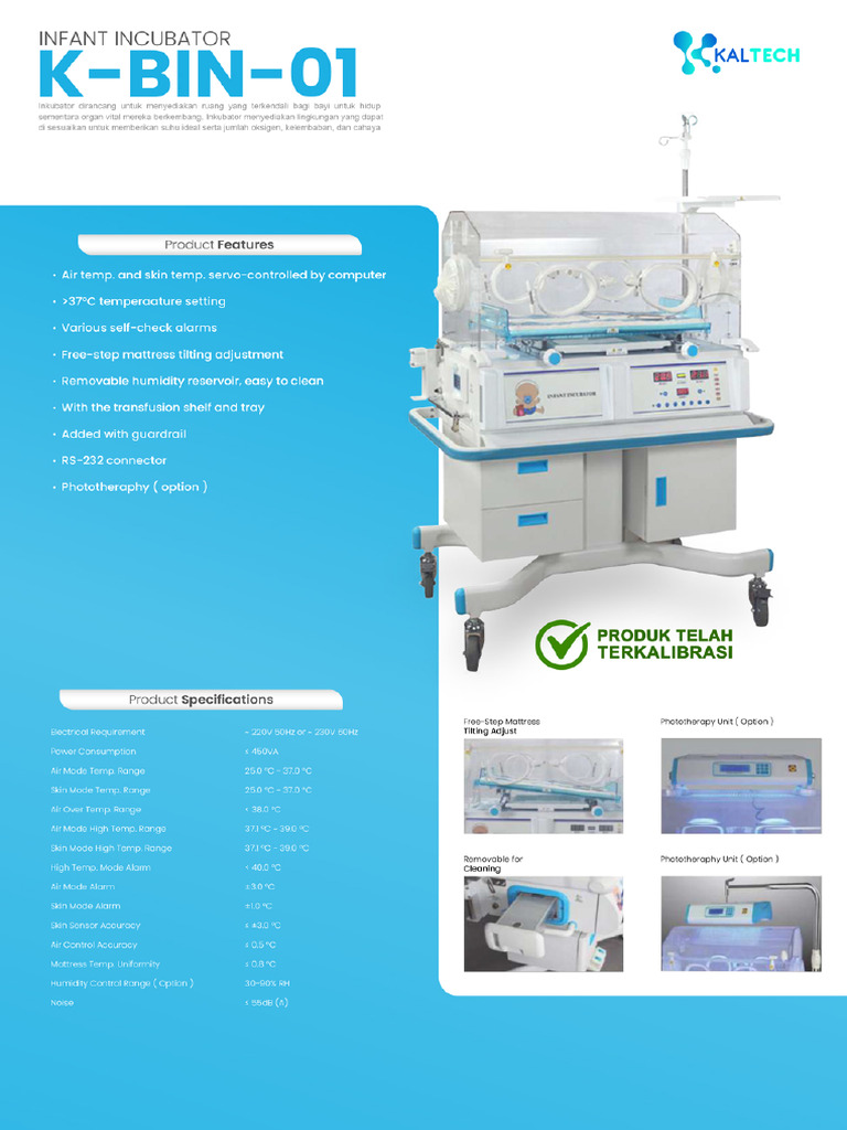 Brosur Kaltech Infant Incubator K-Bin-01 Revisi | PDF