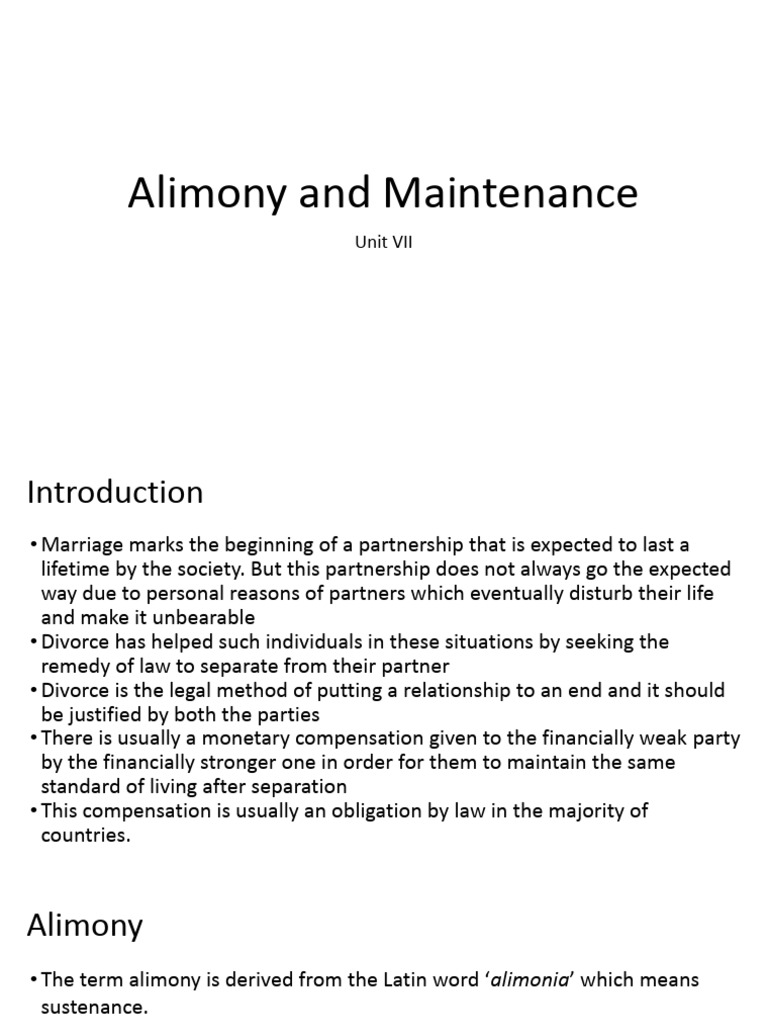 FamilyLaw2 CH 7 Alimony and Maintenance | PDF | Alimony | Marriage