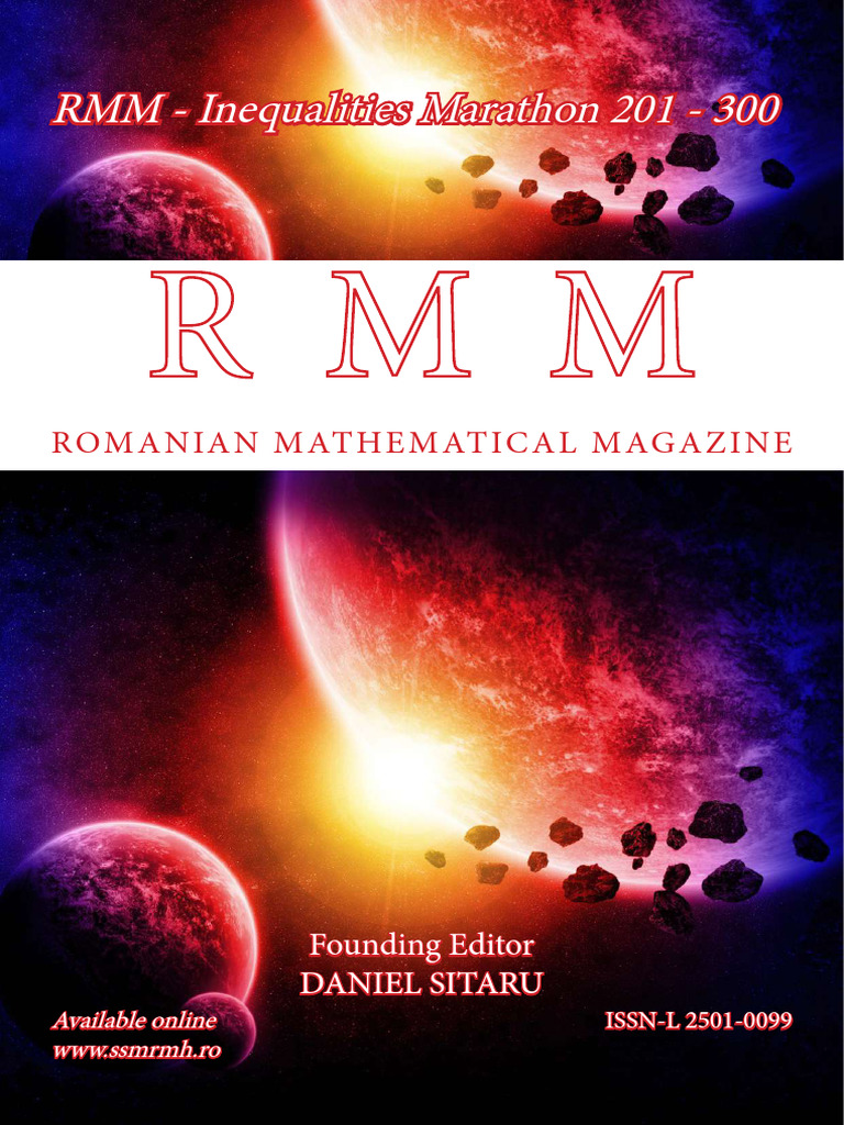 RMM INEQUALITIES MARATHON 201 300 Compressed | PDF | Mathematical Concepts | Mathematical Analysis