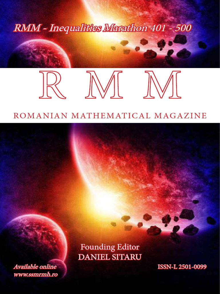 RMM INEQUALITIES MARATHON 401 500 - Compressed | PDF | Inequality (Mathematics) | Algebra