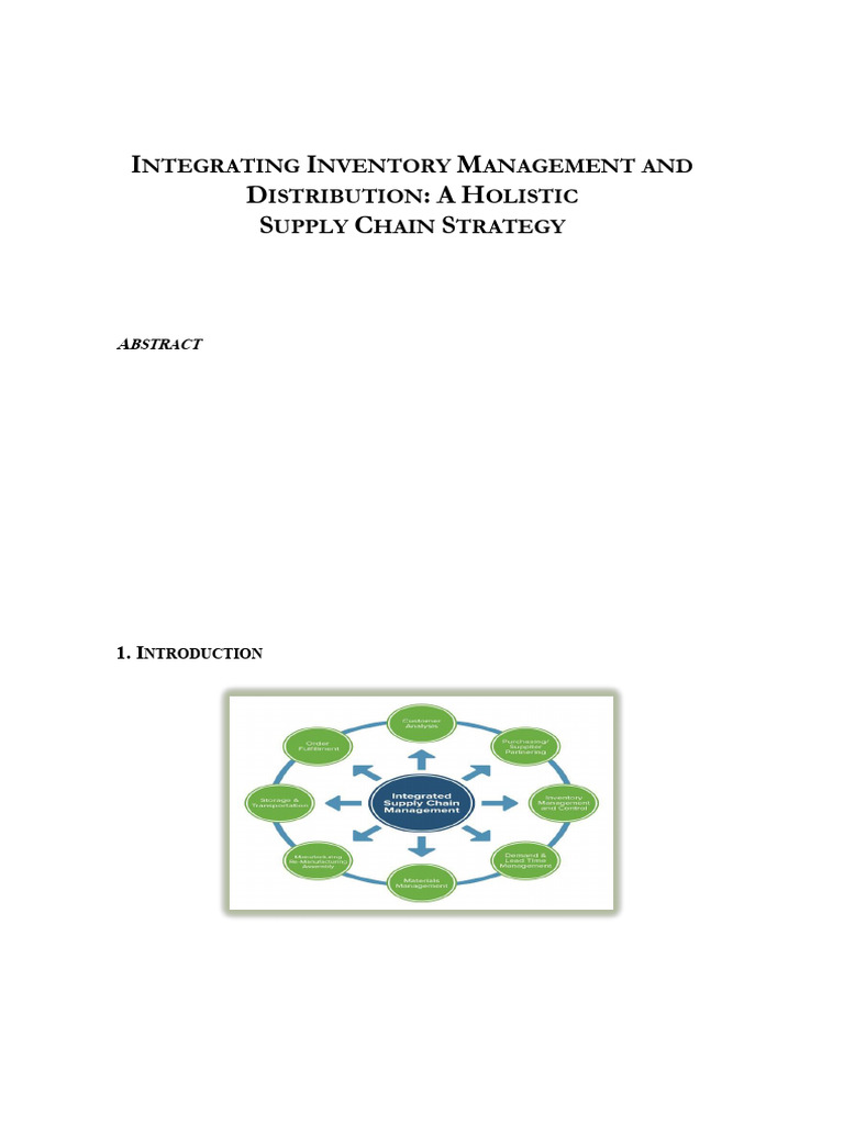 Integrated Inventory & Distribution Strategy | PDF | Warehouse | Inventory