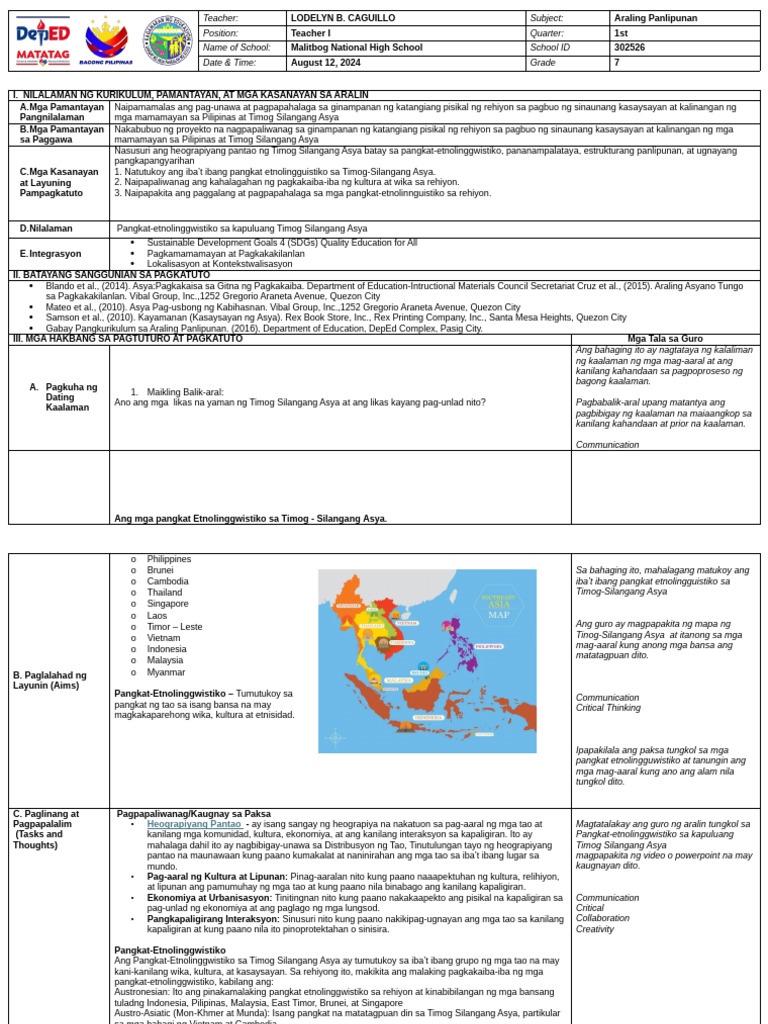 Week 3 Gr. 7 Matatag LP | PDF