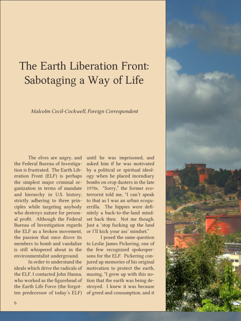 The Earth Liberation Front: Sabotaging A Way of Life: Malcolm Cecil ...
