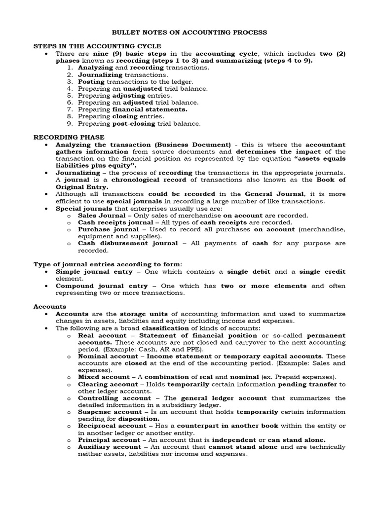 Accounting Cycle Essentials | PDF | Deferral | Debits And Credits