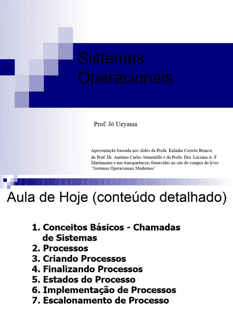 Aula 04 | PDF | Agendamento (informática) | Processo (informática)