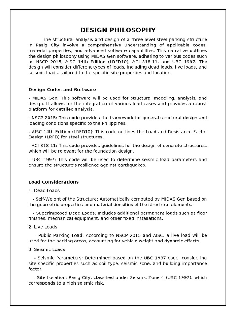 0a Design Philosophy | PDF | Structural Load | Structural Analysis