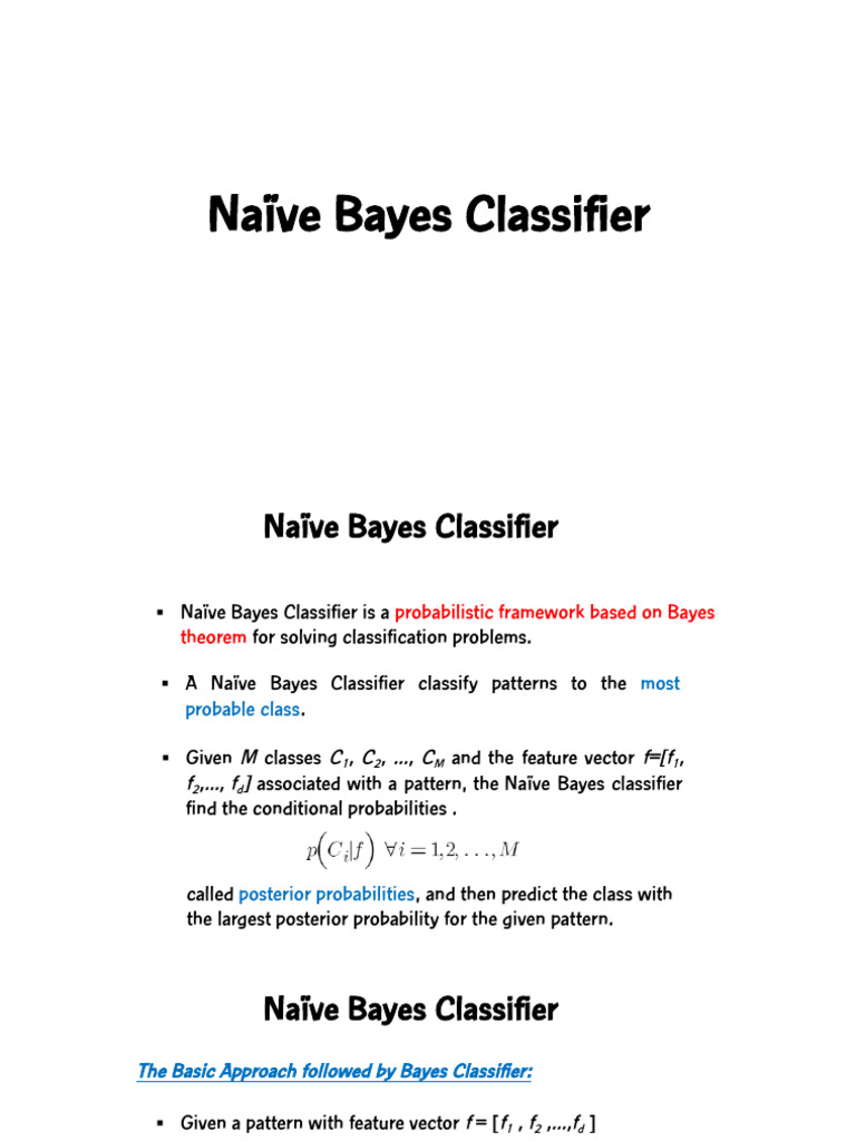 Naïve Bayes Classifier | PDF | Statistical Classification | Probability ... Naïve Bayes Classifier | PDF | Statistical Classification | Probability ...