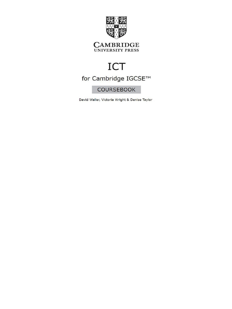 Cambridge IGCSE™ ICT Coursebook (Victoria Wright, Denise Taylor, David ...