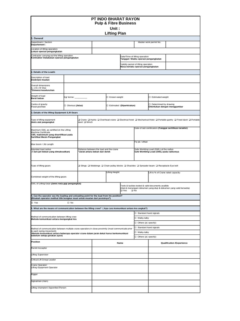 Lifting Plan Pdf Crane Machine