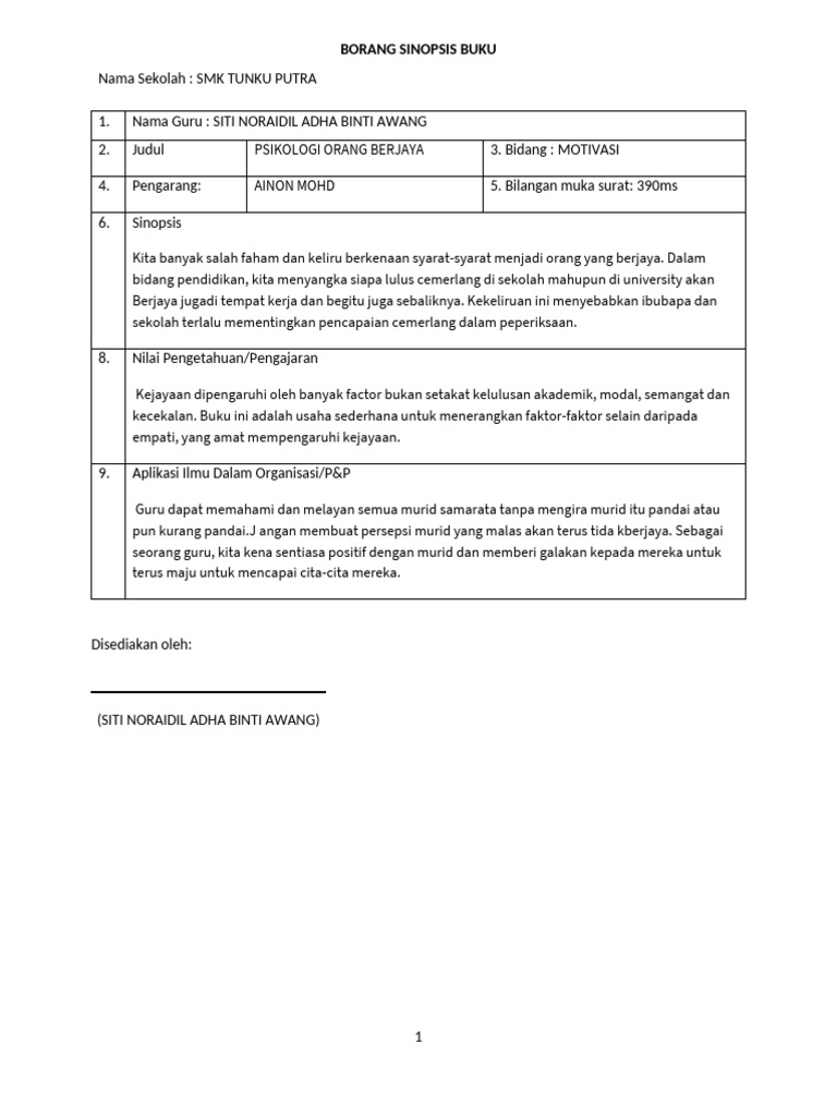 Sinopsis Psikologi Orang Berjaya | PDF | Karier & Perkembangan | Kesehatan Holistik