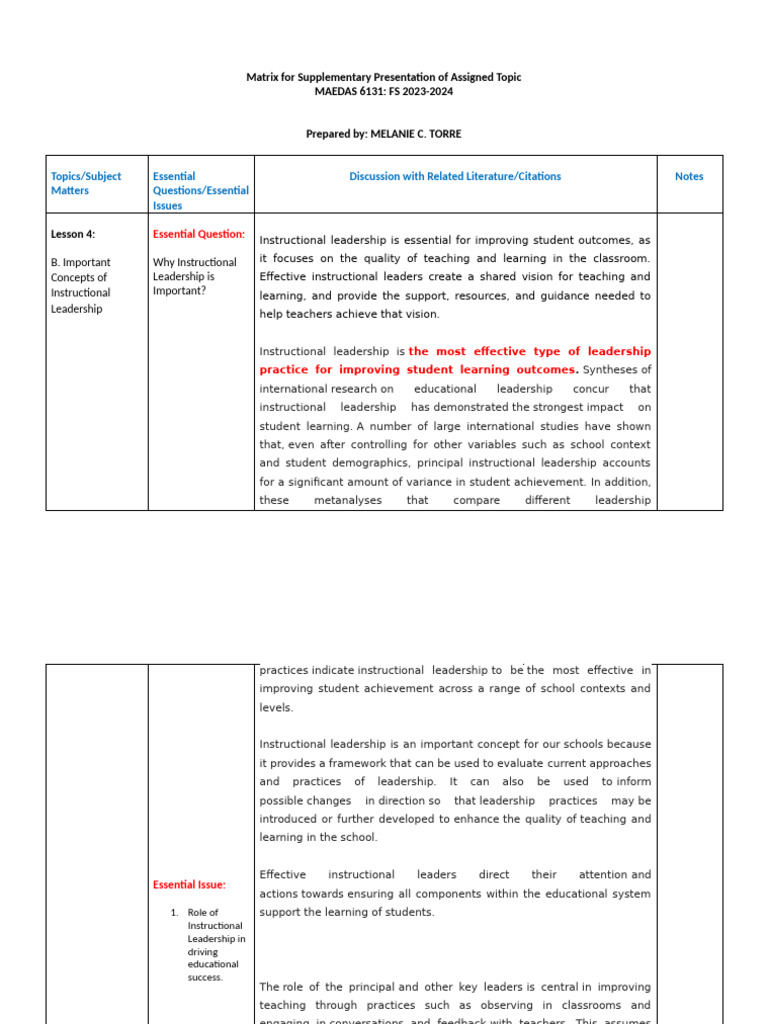 LESSON 4-B | PDF | Leadership | Teachers