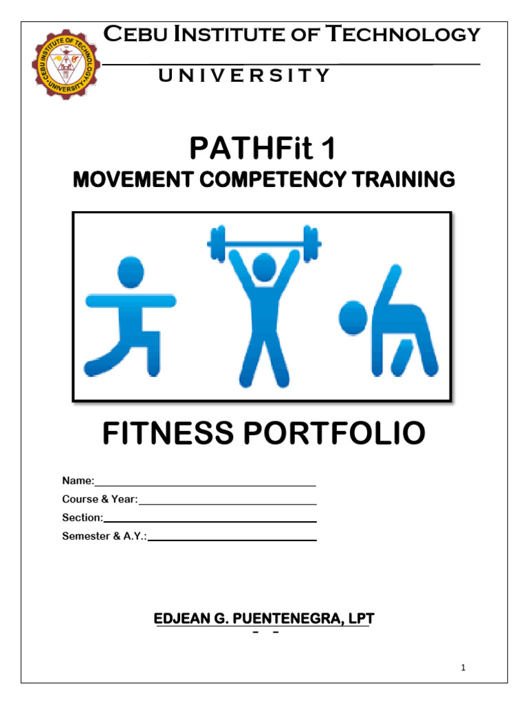 Pe103 Fitness Portfolio 1ST Semester 2024 2025 1 | PDF | Physical Fitness | Goal