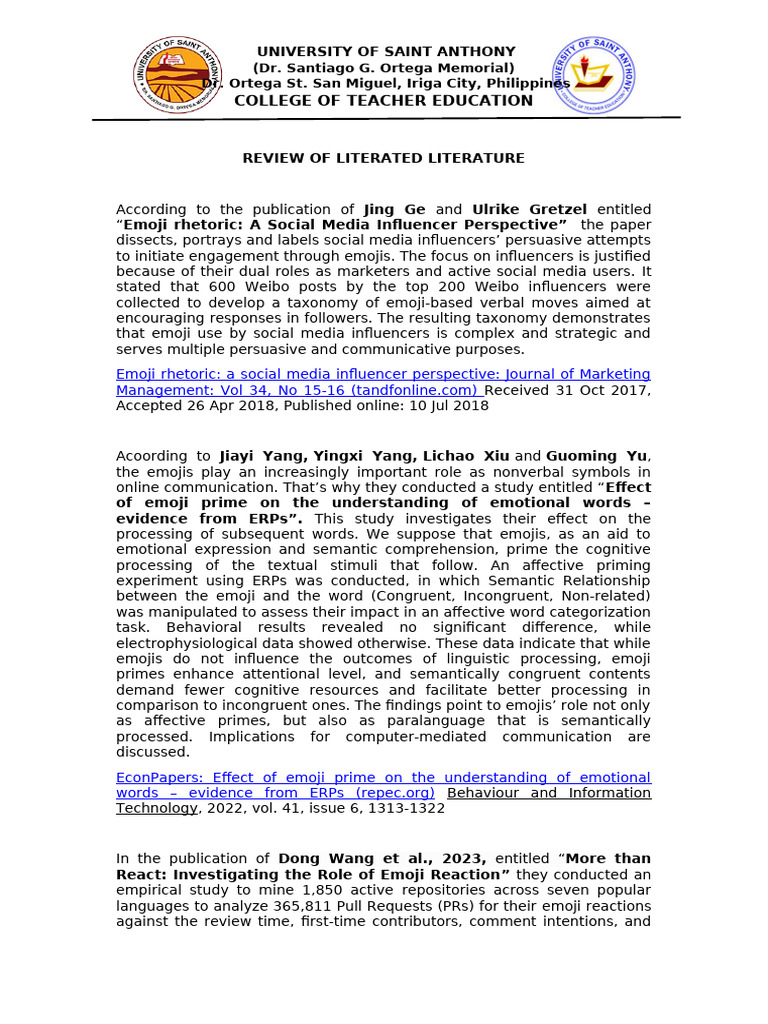 RRL Rrs Synthesis | PDF | Communication | Emotions