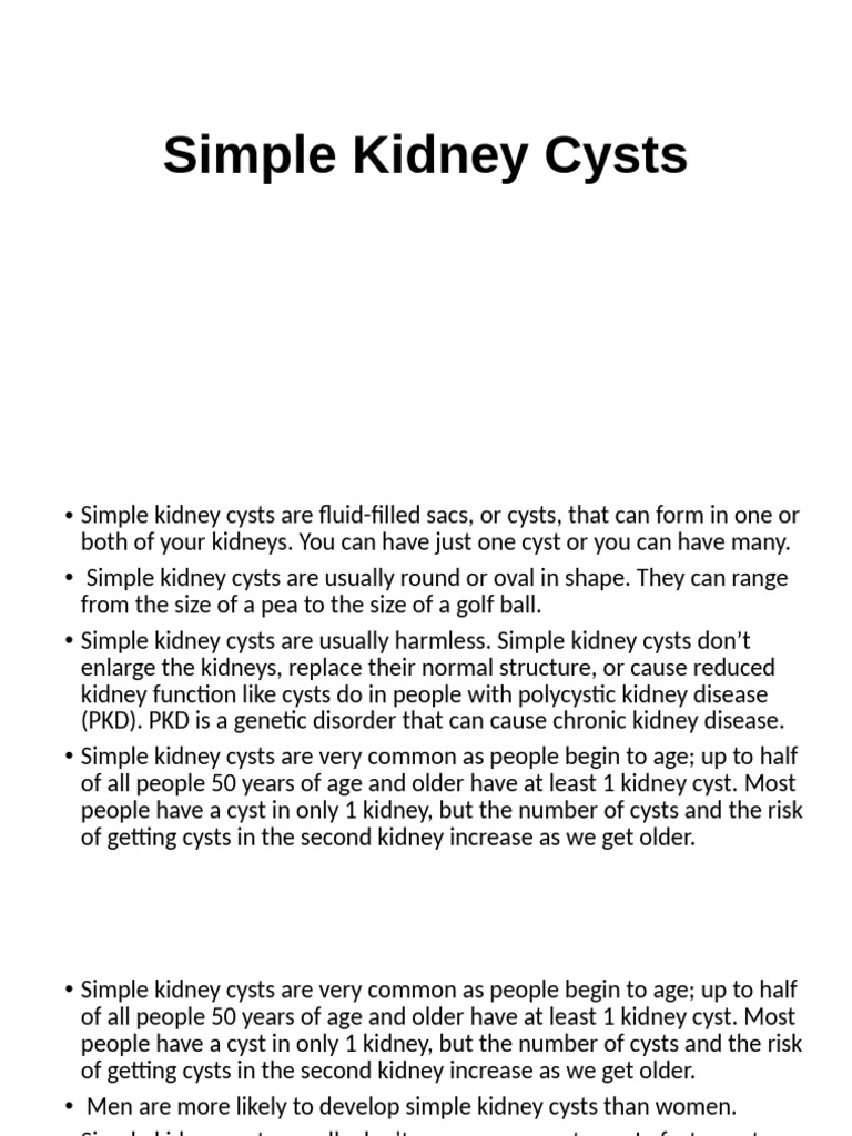 Simple Kidney Cysts | PDF | Causes Of Death | Diseases And Disorders
