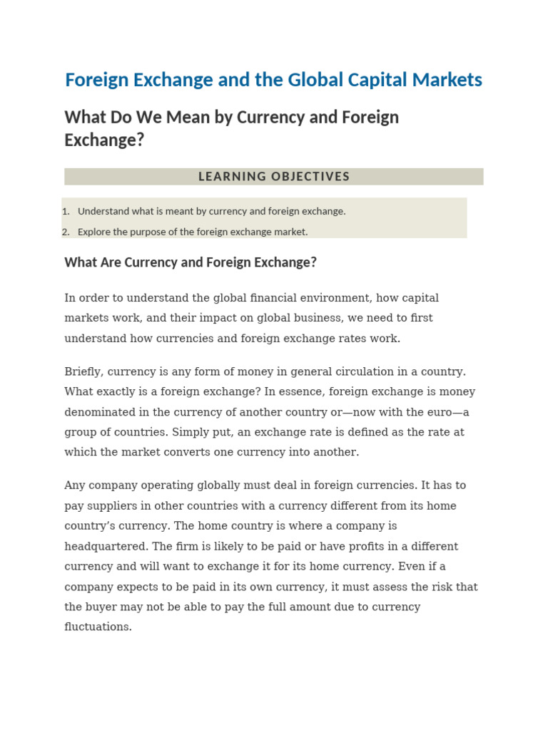 Understanding Currency and FX Markets | PDF | Securities (Finance ...