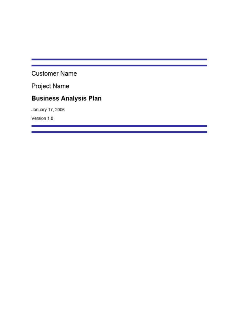 Business Analysis Plan Template | PDF | Request For Proposal | Use Case