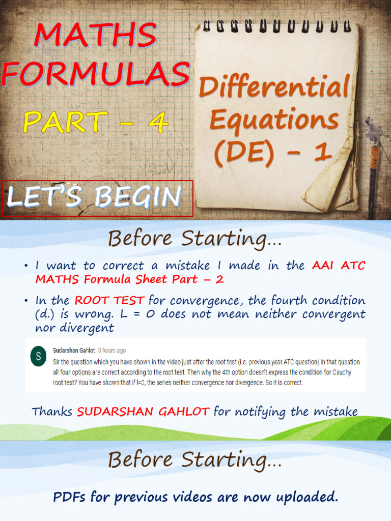 differntial equation 1 | PDF | Equations | Variable (Mathematics)