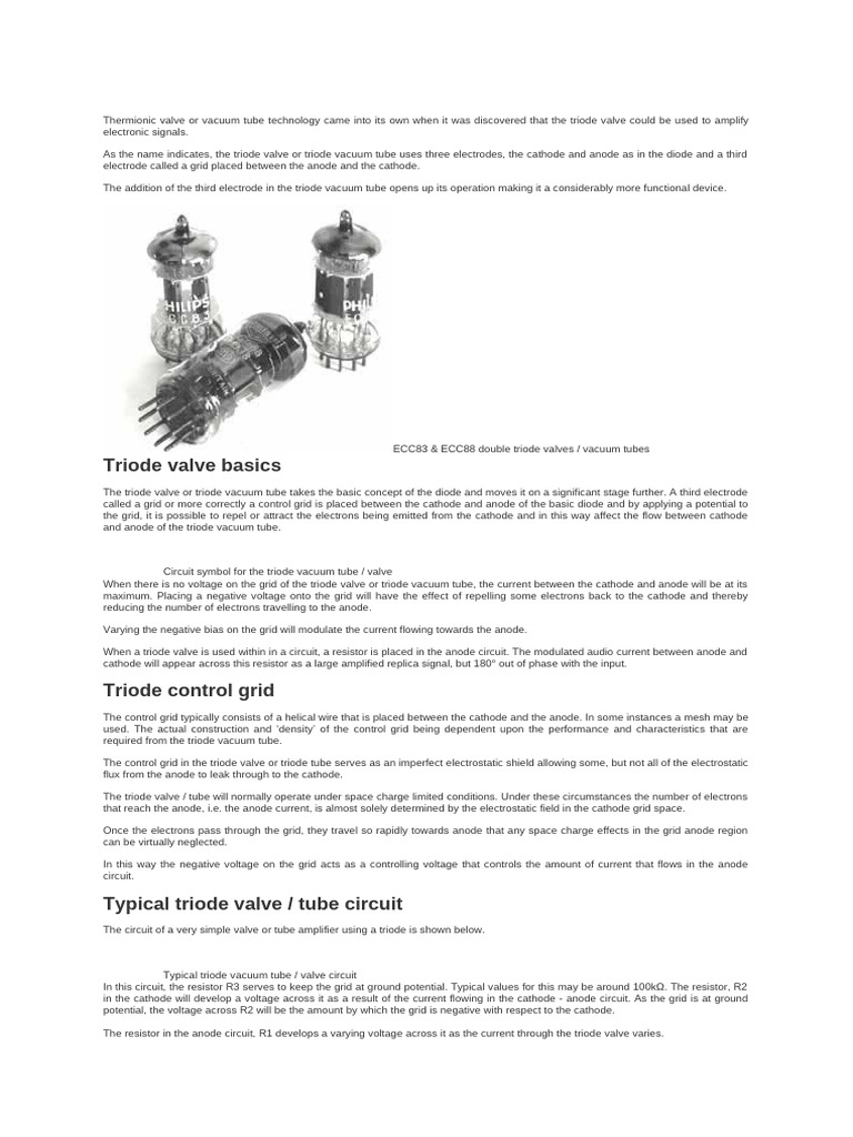 triode valve | PDF | Vacuum Tube | Cathode