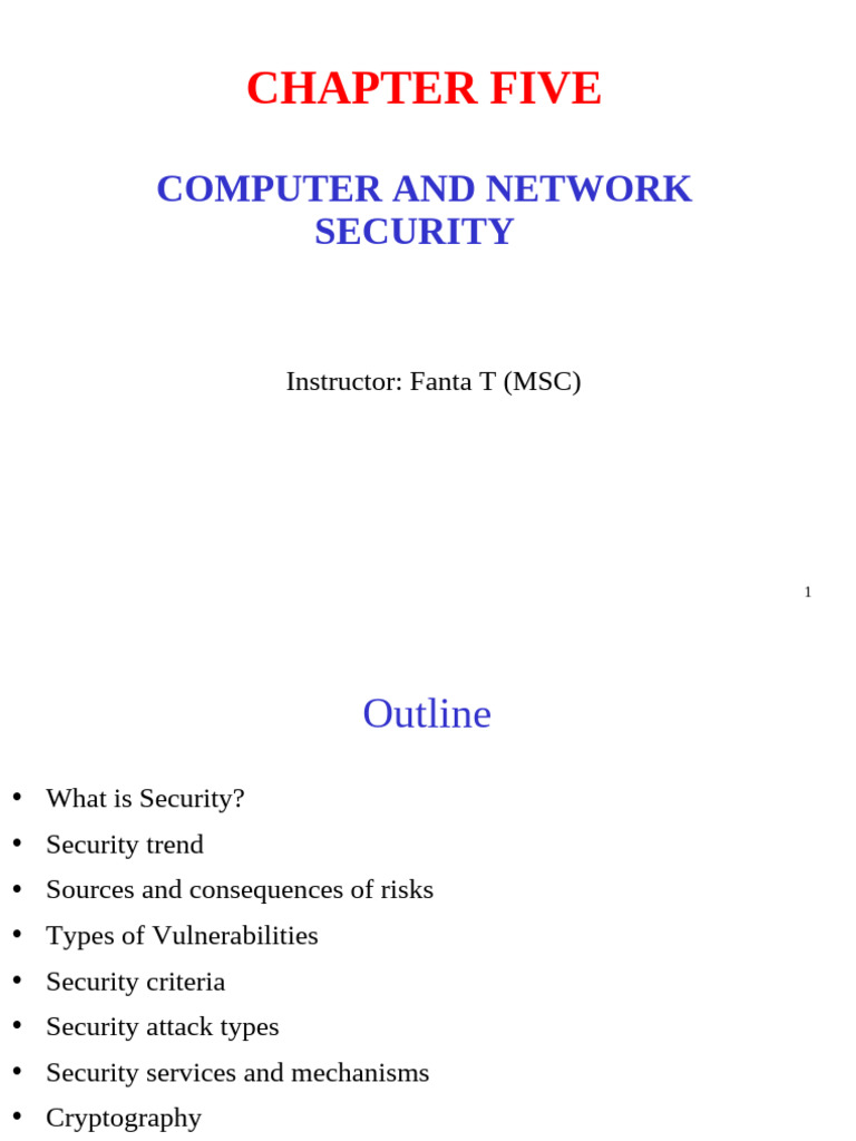 Chapter 5 Computer and Network Security | PDF | Cryptography | Encryption