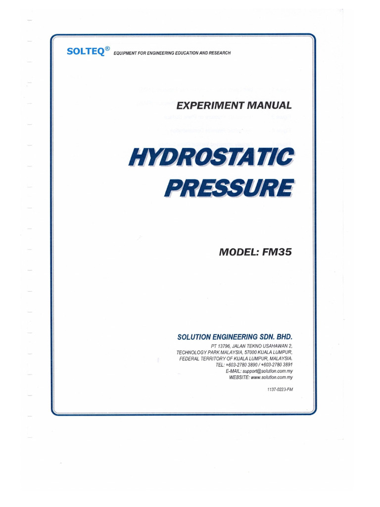 Hydrostatic Pressure | PDF