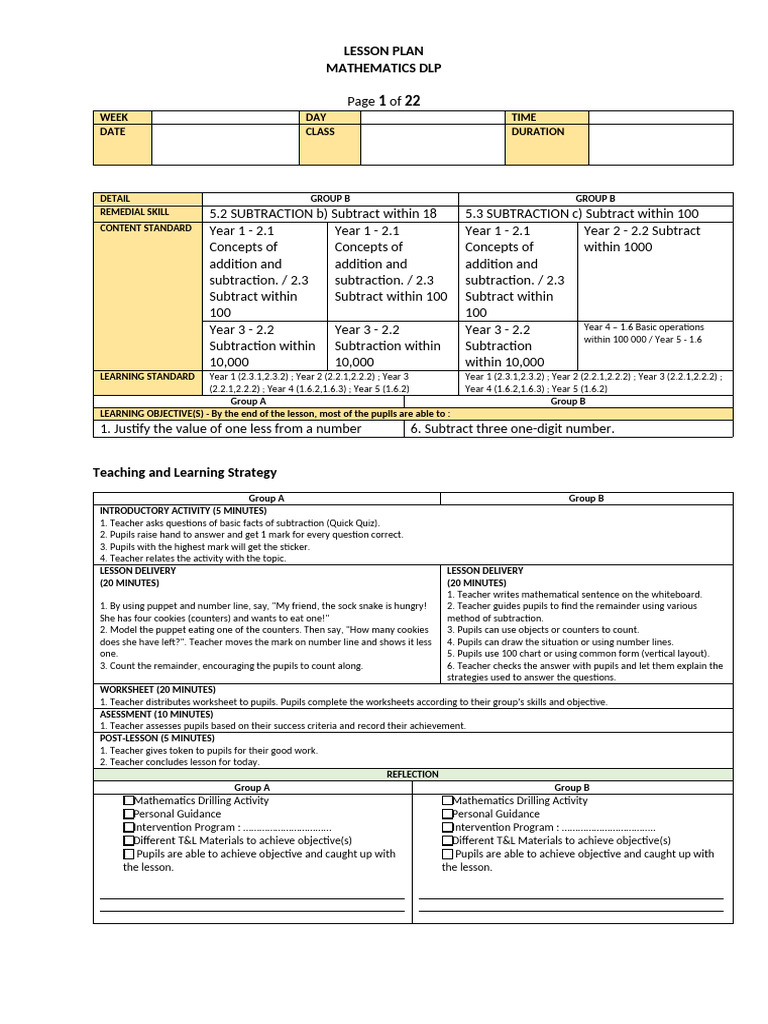 RPH DLP RS5.2, RS5.3 & RS5.3, RS5.4 | PDF | Lesson Plan | Educational ...