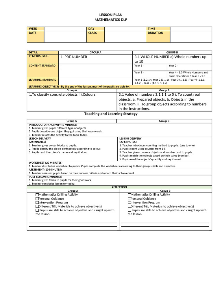RPH DLP RS1, RS2 & RS3.1 | PDF | Lesson Plan | Teachers