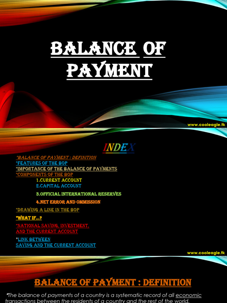 Balance of Payment - PPT - Sumit Singh | PDF | Balance Of Payments | Capital Account