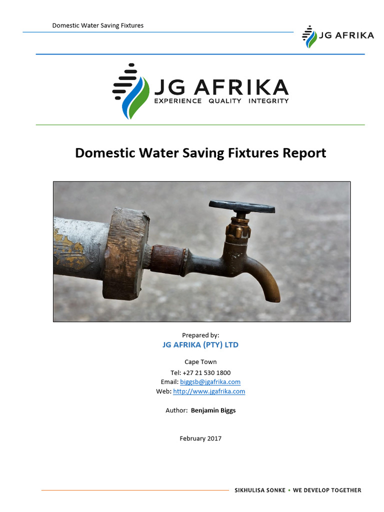 Domestic Water Saving Fixtures Report | PDF | Shower | Water Supply