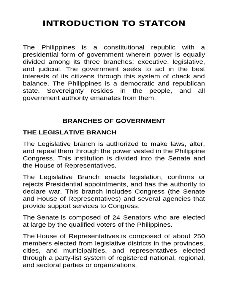 Introduction To Statcon | PDF | American Government | Presidents Of The ...
