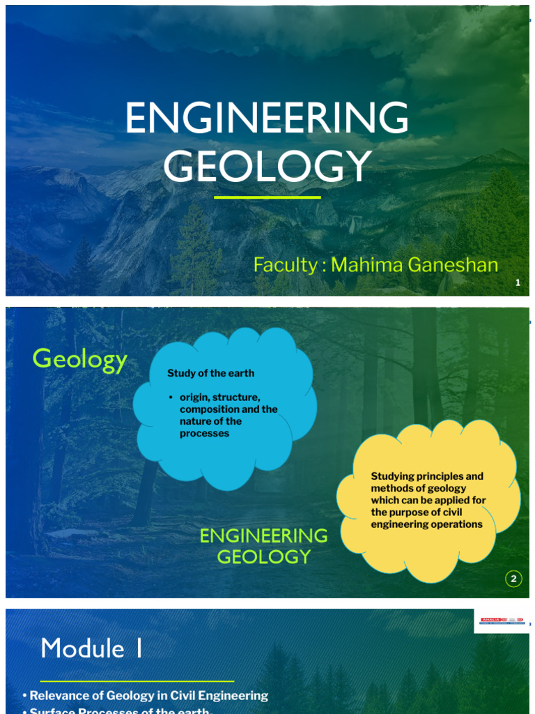 ENGINEERING GEOLOGY-module 1 | PDF | Weathering | Erosion