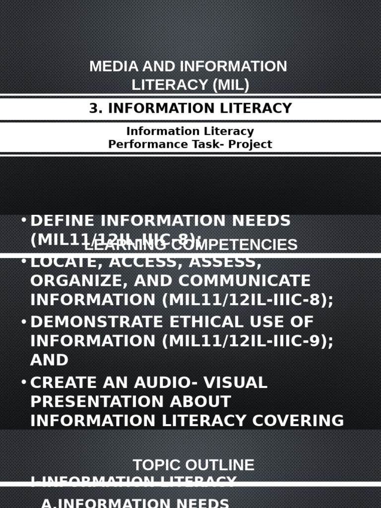 Information Literacy Project Guidelines | PDF | Information Literacy ...