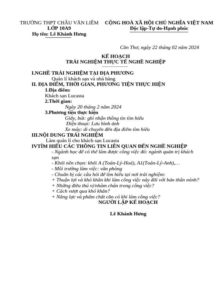 Lê Khánh Hưng-10a9 | PDF