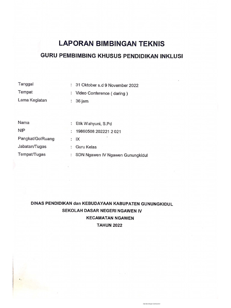 Laporan Akhir Bimtek | PDF