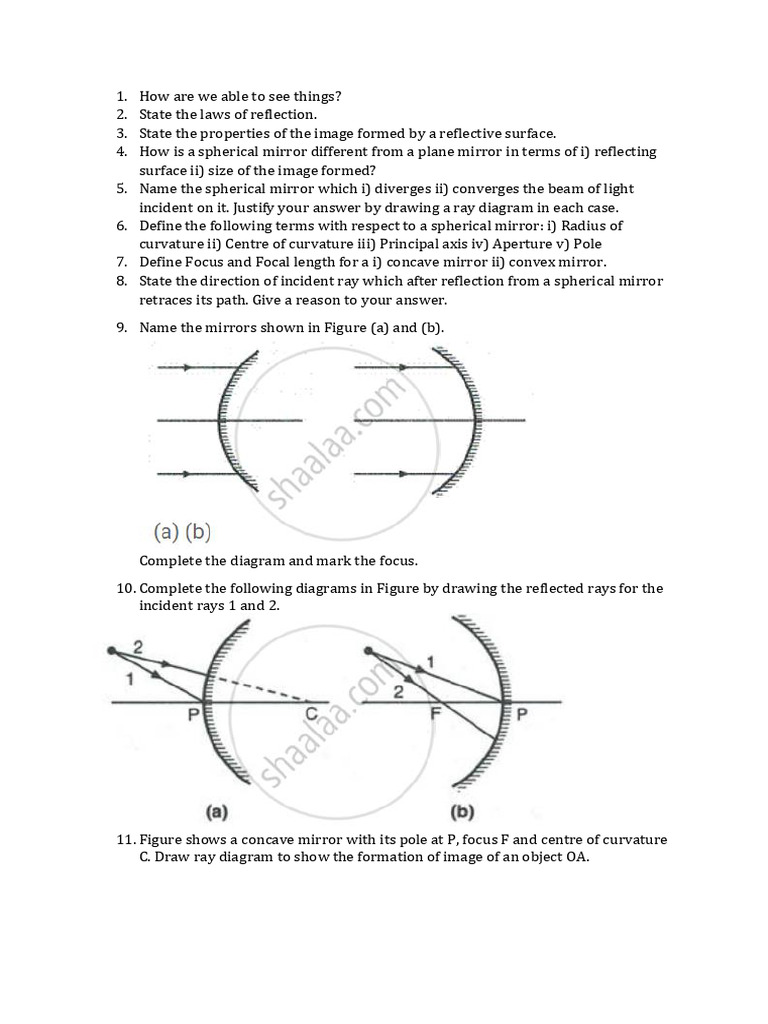 Cbse Light X | PDF | Mirror | Refractive Index
