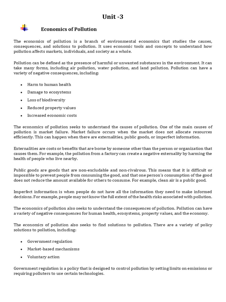EE Unit 3 | PDF | Emissions Trading | Pollution