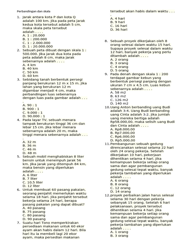 Perbandingan Dan Skala | PDF