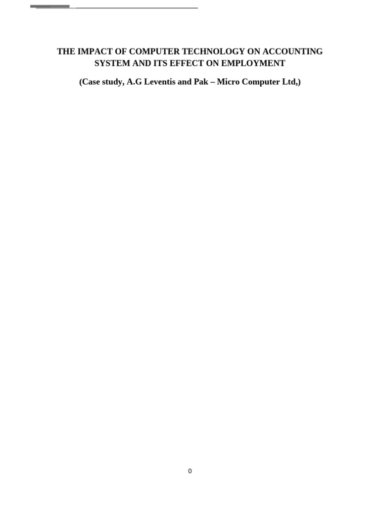 The Impact of Computer Technology On Accounting System and Its Effect On Employm | PDF | Input ...