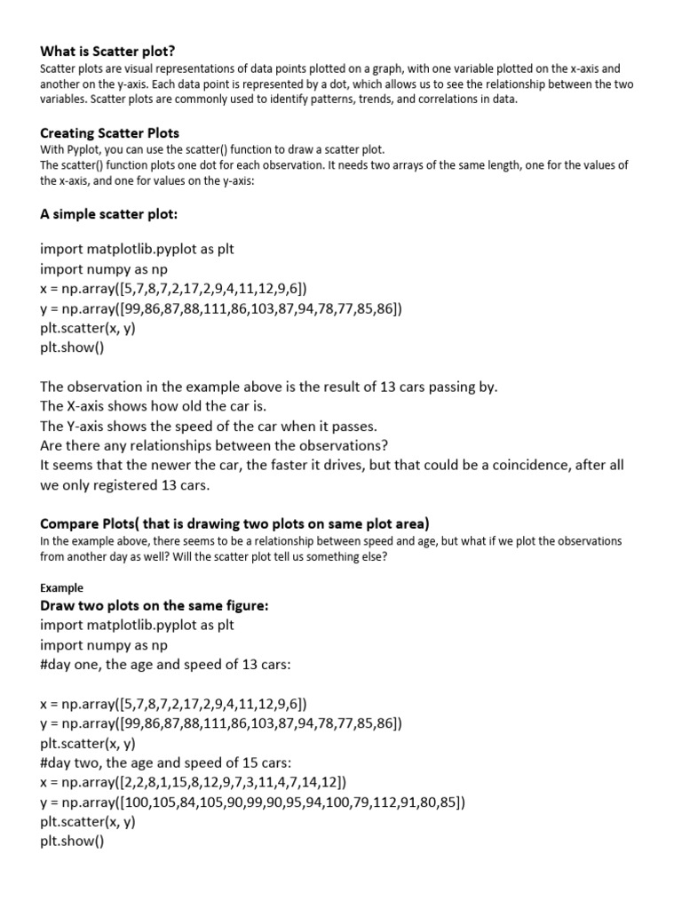 What Is Scatter Plot | PDF | Scatter Plot What Is Scatter Plot | PDF | Scatter Plot