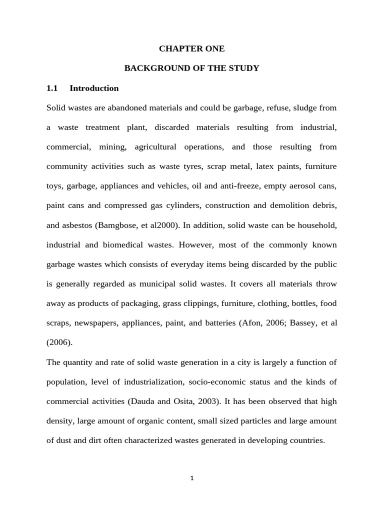 Effects of Poor Waste Management On Highways A Case Study of Abuja-Keffi Expressway | PDF ...