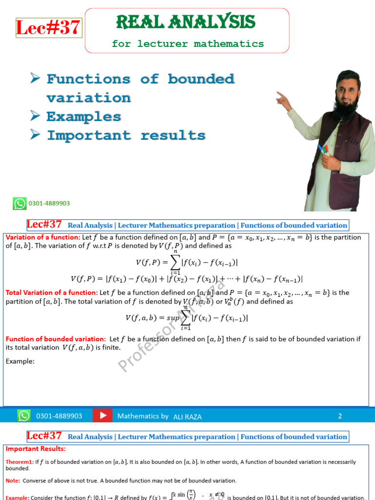 Real Analysis Lec#37 | PDF | Function (Mathematics) | Real Analysis