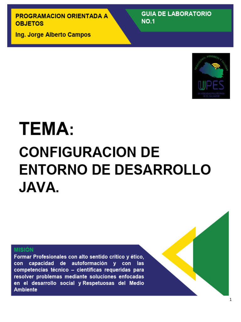 Laboratorio No.01 | PDF | Java (lenguaje de programación) | Entorno de ...